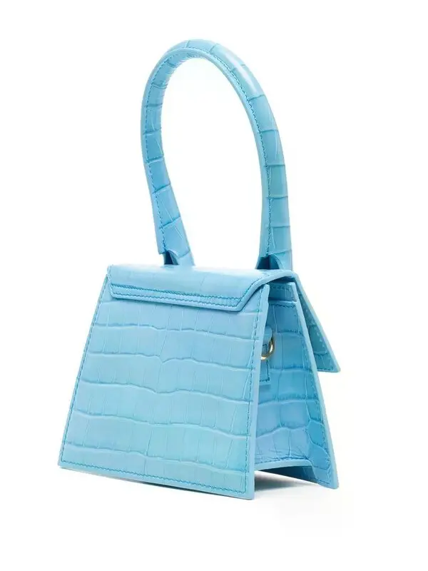 Jacquemus Le Chiquito Crocodile-embossed Tote Bag - Blue