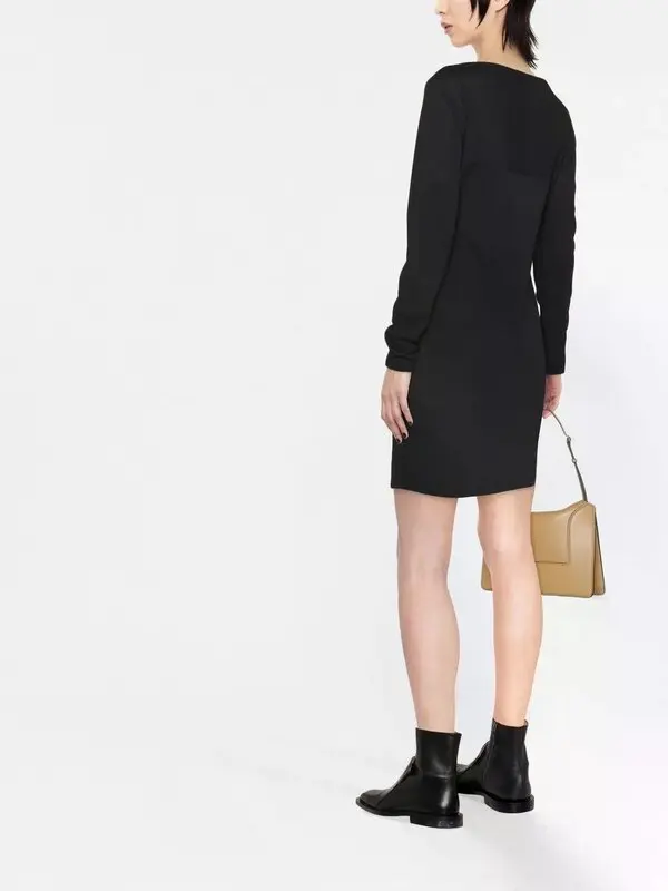 Theory Long-sleeved Sweetheart Neck Mini Dress