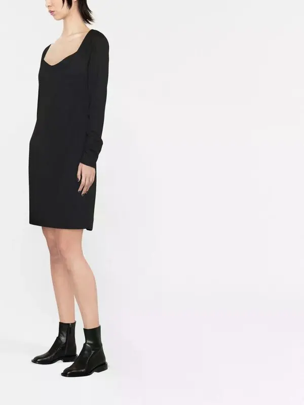 Theory Long-sleeved Sweetheart Neck Mini Dress