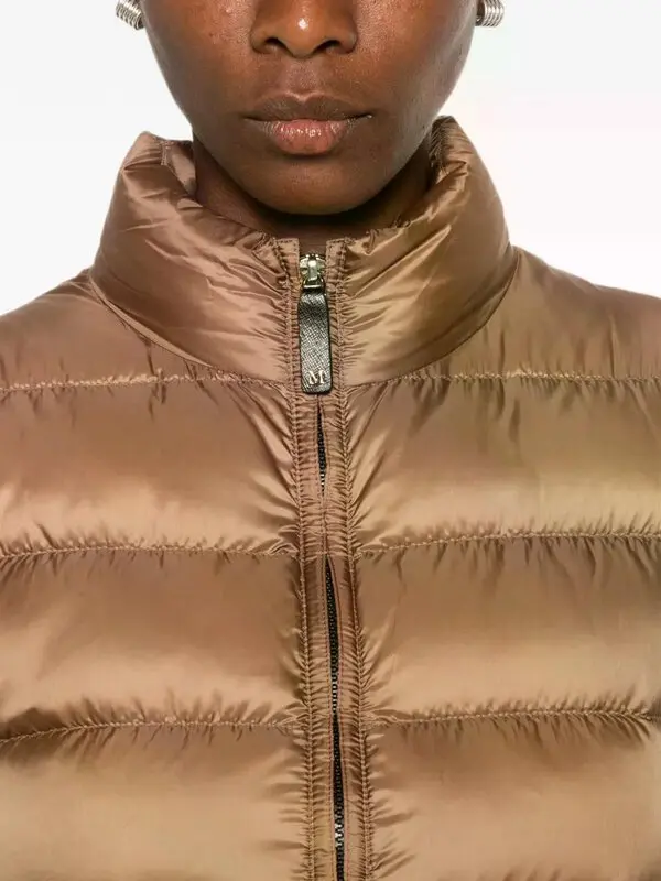 Max Mara Water-repellent Padded Cropped Gilet - Brown