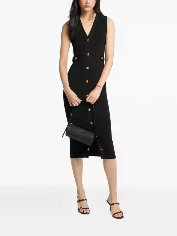 Michael Kors V-neck Sleeveless Button-up Midi Dress