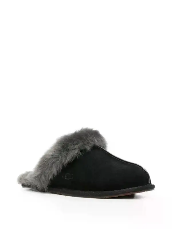 UGG Scuffette Ii Shearling Trim Leather Mules - Black