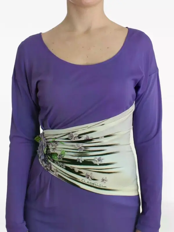 Roberto Cavalli Floral Print Jersey Knit Mini Dress