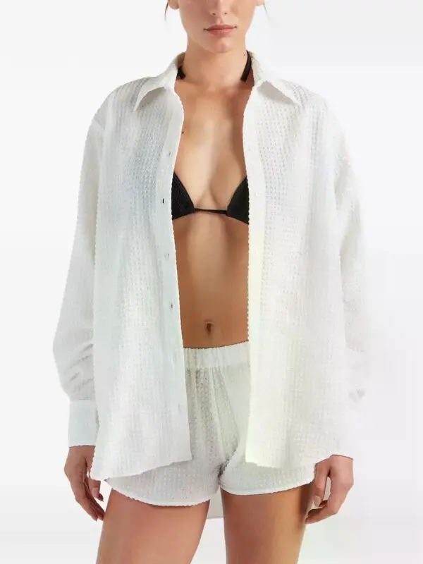 Hunza G Seersucker Oversized Shirt - White