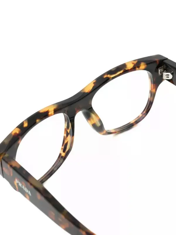 Prada Tortoiseshell Rectangle Frame Glasses