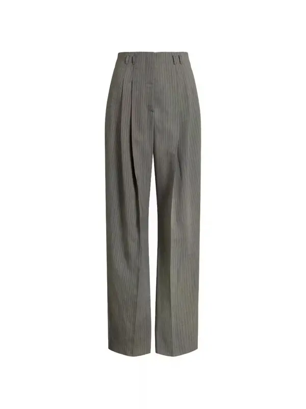 Alberta Ferretti Pinstripe Pleated Trousers