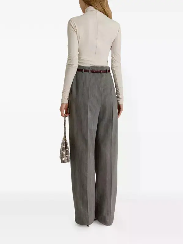 Alberta Ferretti Pinstripe Pleated Trousers