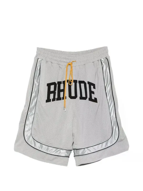 Rhude Logo Print Mesh Shorts - Grey