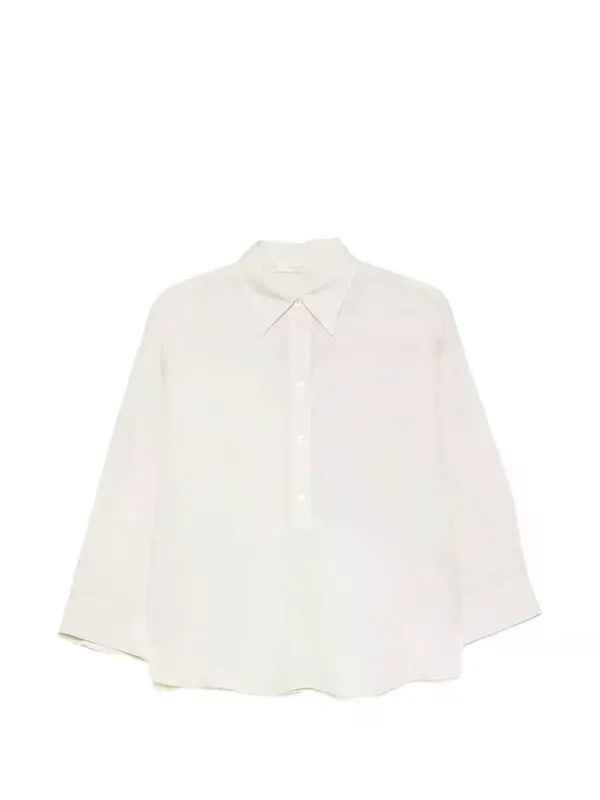SLOWEAR Polo-collar Linen Blouse