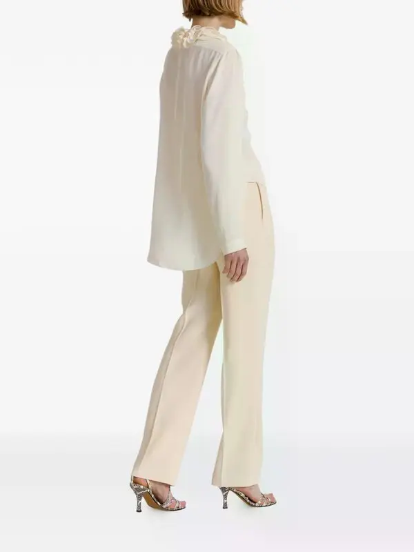 Alberta Ferretti Ruffled V-neck Blouse