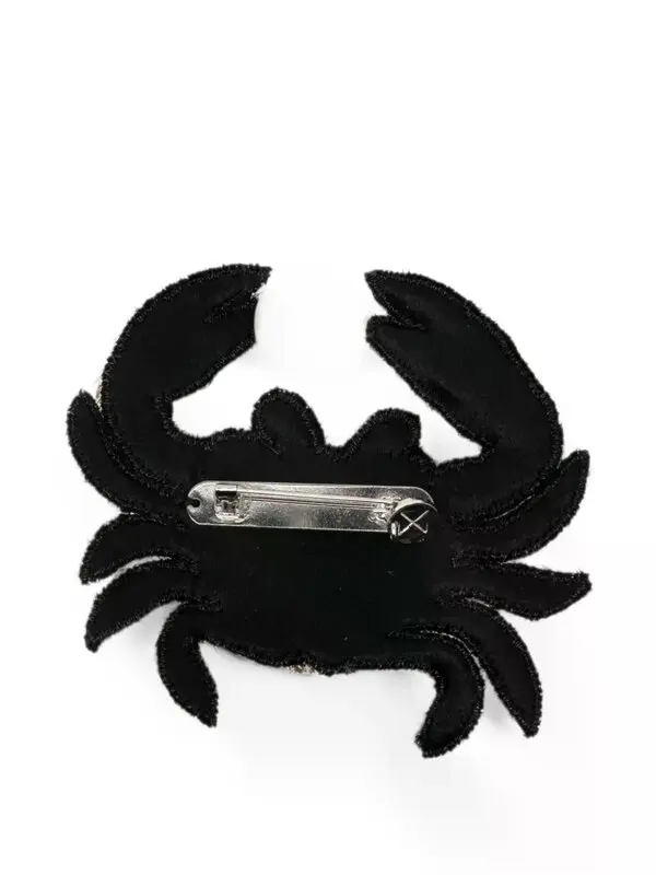Dice Kayek Embellished Crab Brooch With Faux Pearl