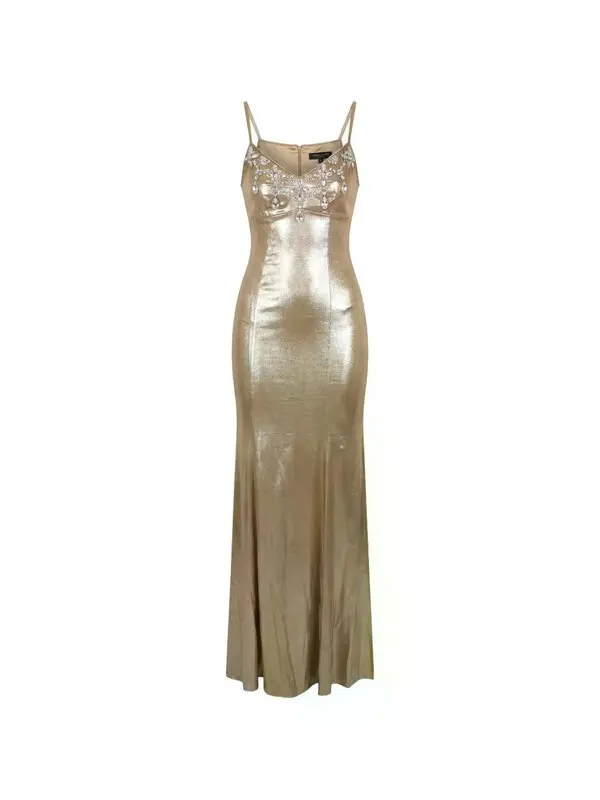 Dolce & Gabbana Crystal-embellished Metallic Maxi Dress