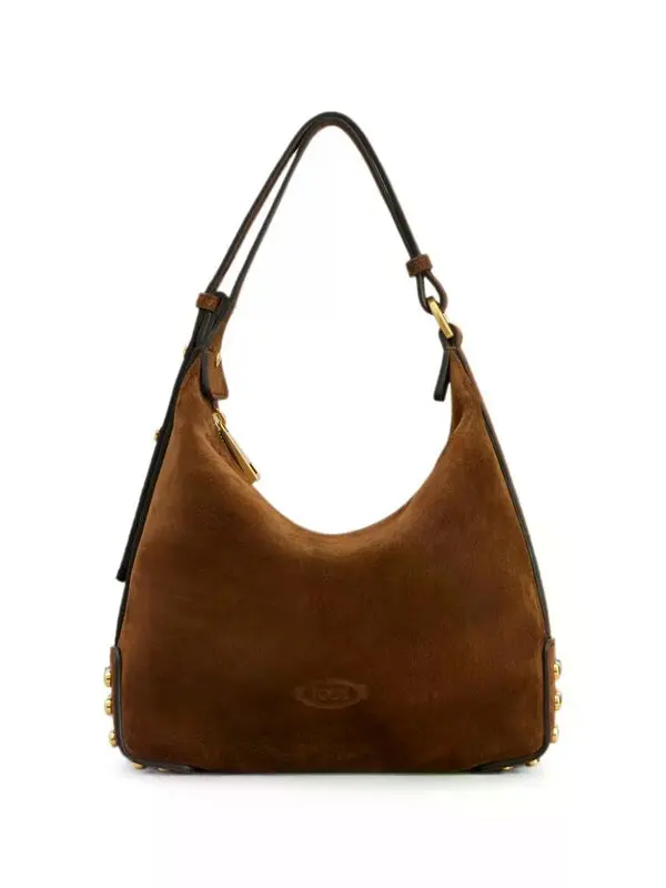 TOD'S Suede Mini Bag With Metal Dots - Brown