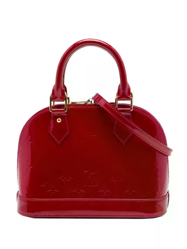 LOUIS VUITTON Monogram Vernis Alma Bb Satchel - Red