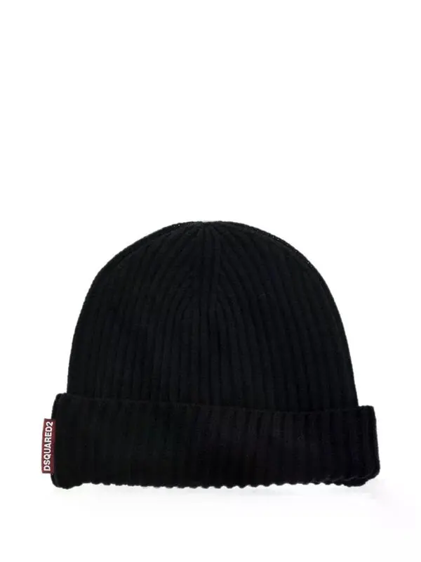 Dsquared2 Ribbed Wool Scarf And Beanie Set