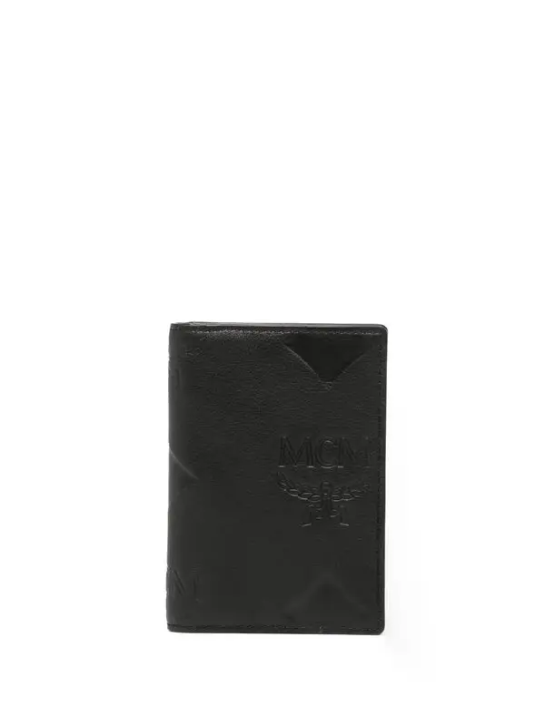 Mcm Logo-stamp Leather Wallet - Black