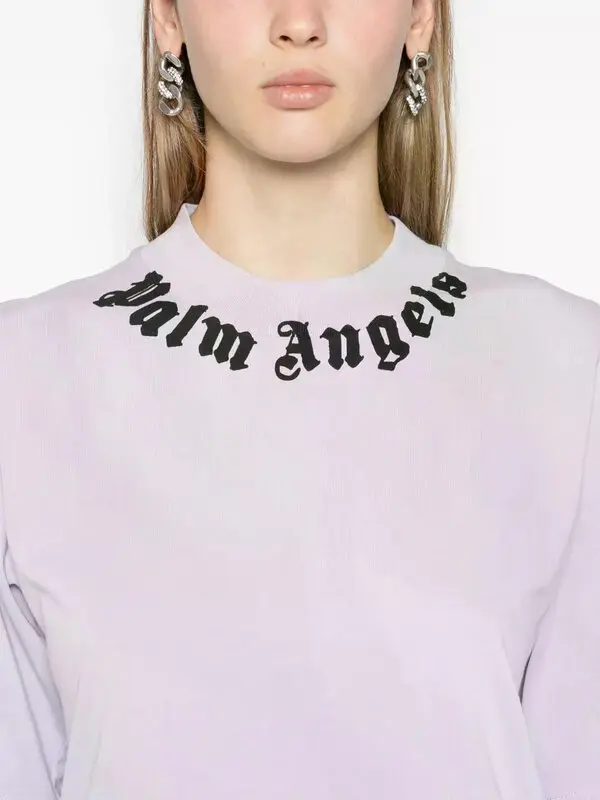Palm Angels Logo Print Cropped T-shirt