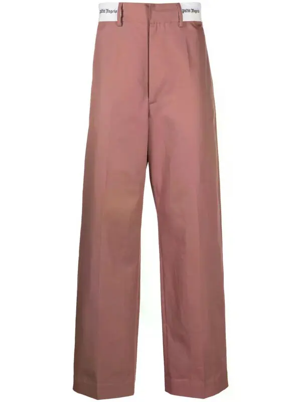 Palm Angels Logo Waist Cotton Trousers