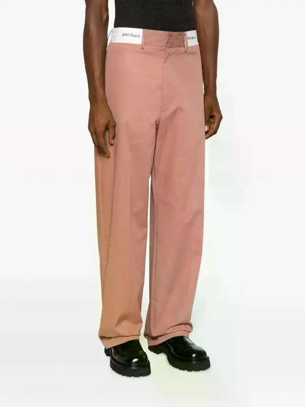 Palm Angels Logo Waist Cotton Trousers