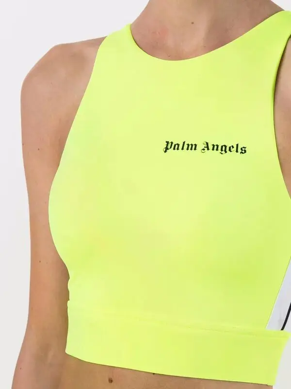 Palm Angels Cropped Logo Tank Top