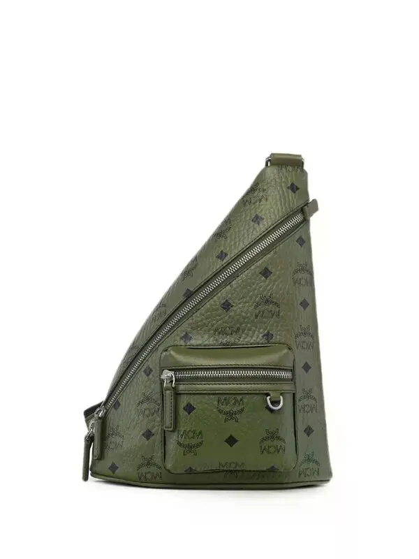 Mcm Visetos Monogram Sling Bag - Green