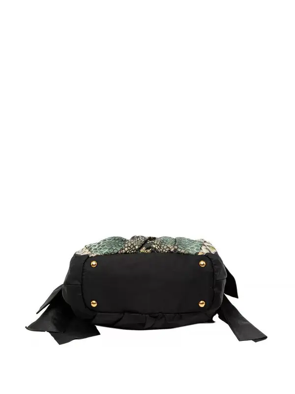 Prada T Tessuto Python Print Bow Satchel