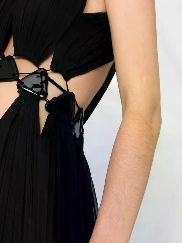Alberta Ferretti Silk Cut-out Halterneck Maxi Dress