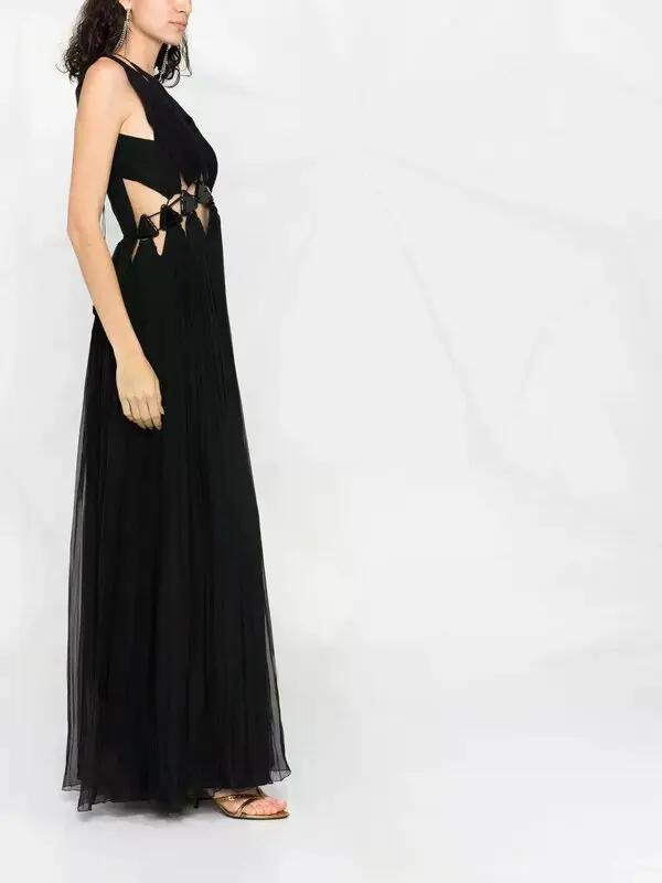 Alberta Ferretti Silk Cut-out Halterneck Maxi Dress