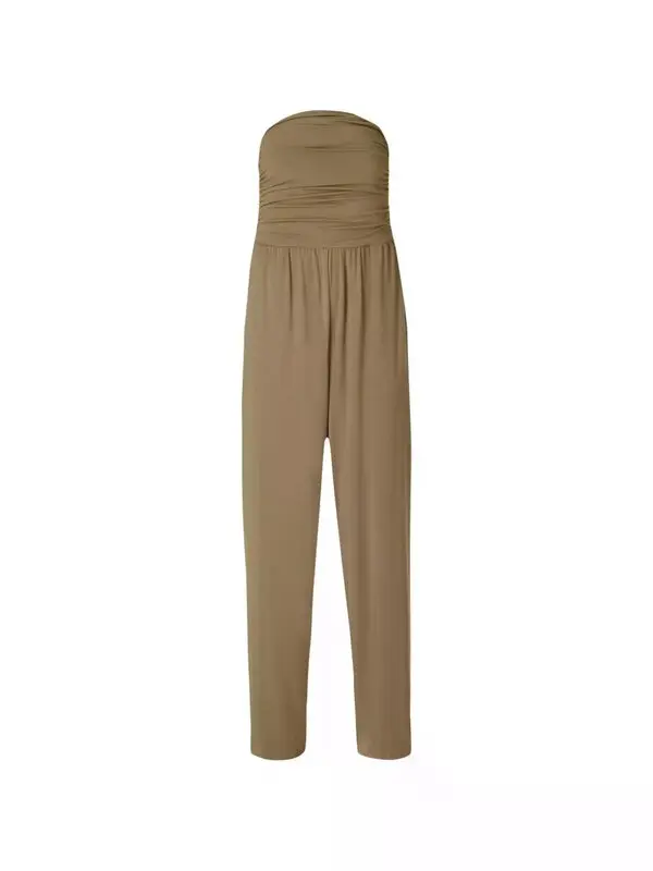 Sweaty Betty Strapless Ruched Bodice Wide-leg Jumpsuit - Green