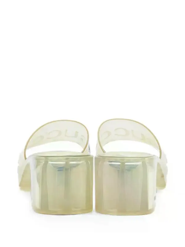 Gucci Logo-embossed Transparent Block Heel Mules