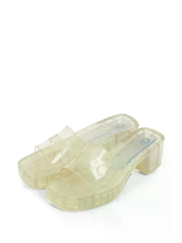 Gucci Logo-embossed Transparent Block Heel Mules