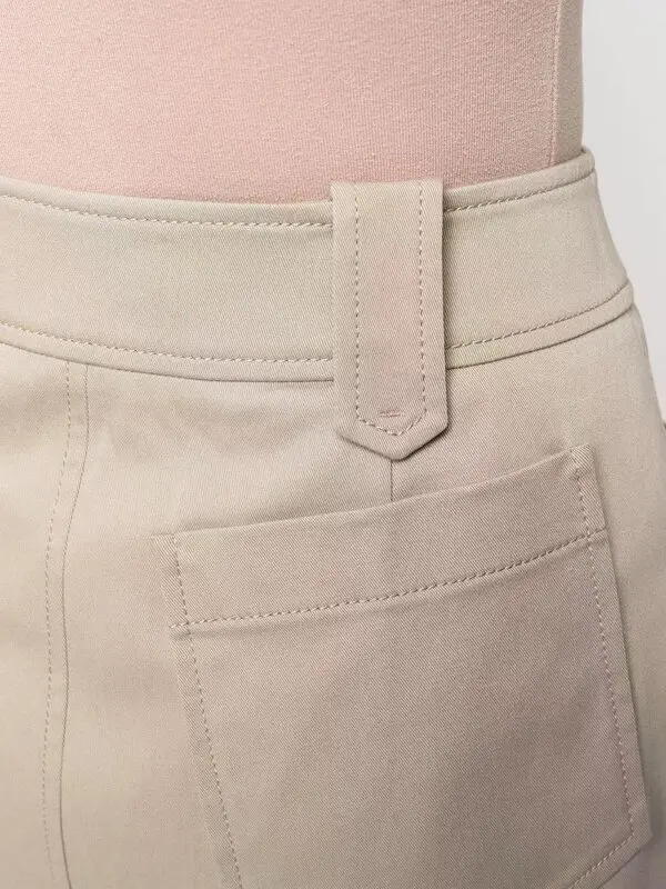 Alberta Ferretti Four-pocket Cotton A-line Skirt