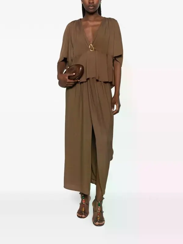 FORTE_FORTE Front Slit Draped Skirt