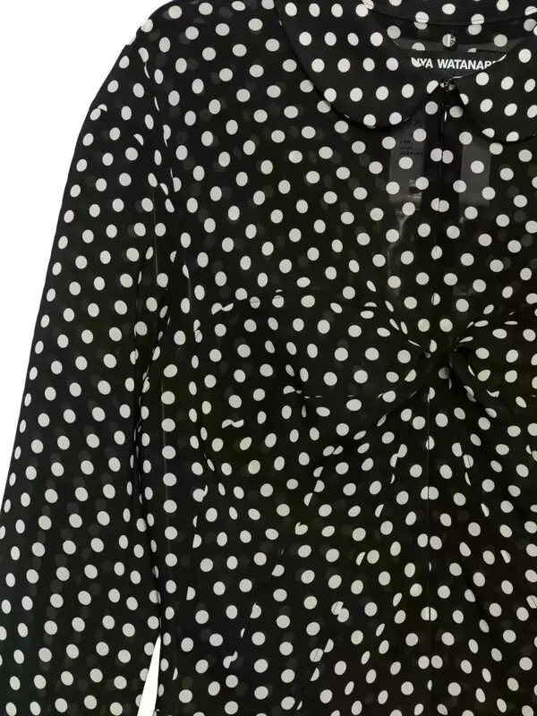 Junya Watanabe Polka-dot Ruched Blouse