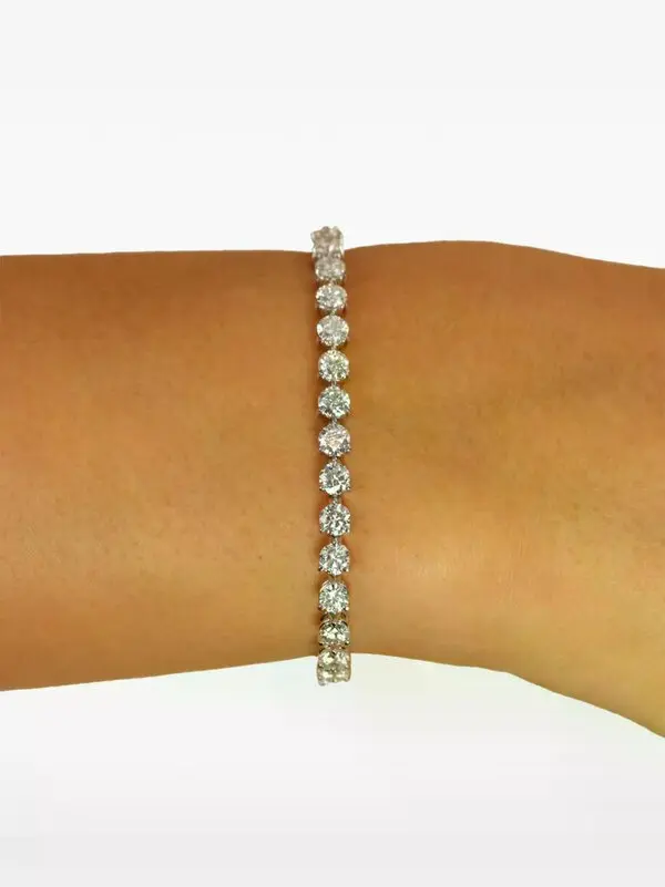JEWELS AFICIONADO 18k White Gold 7.76 Carat Diamond Tennis Bracelet - Silver