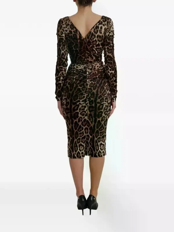 Dolce & Gabbana Leopard-print Charmeuse Midi Dress