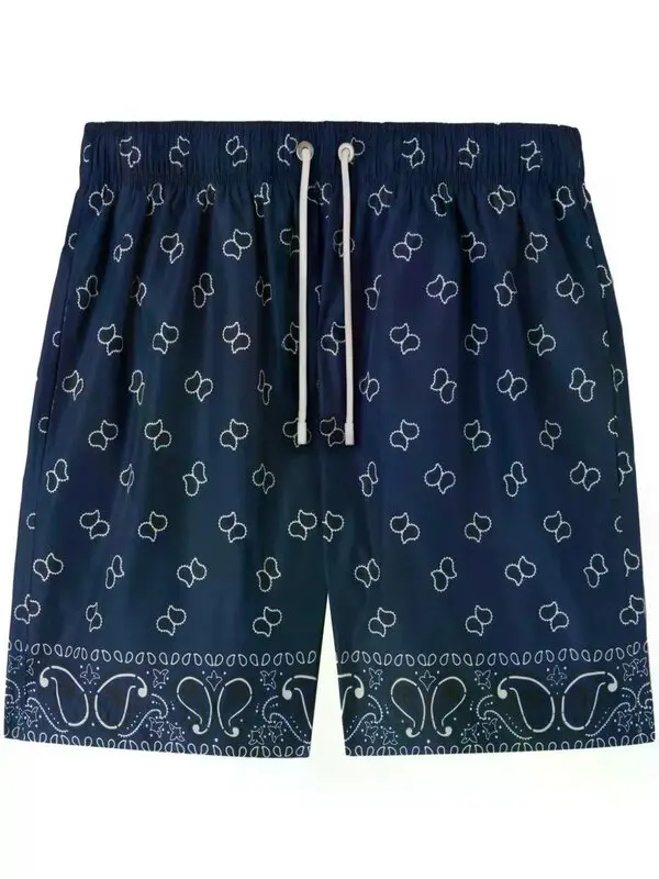 Palm Angels Paisley Print Swim Shorts - Blue