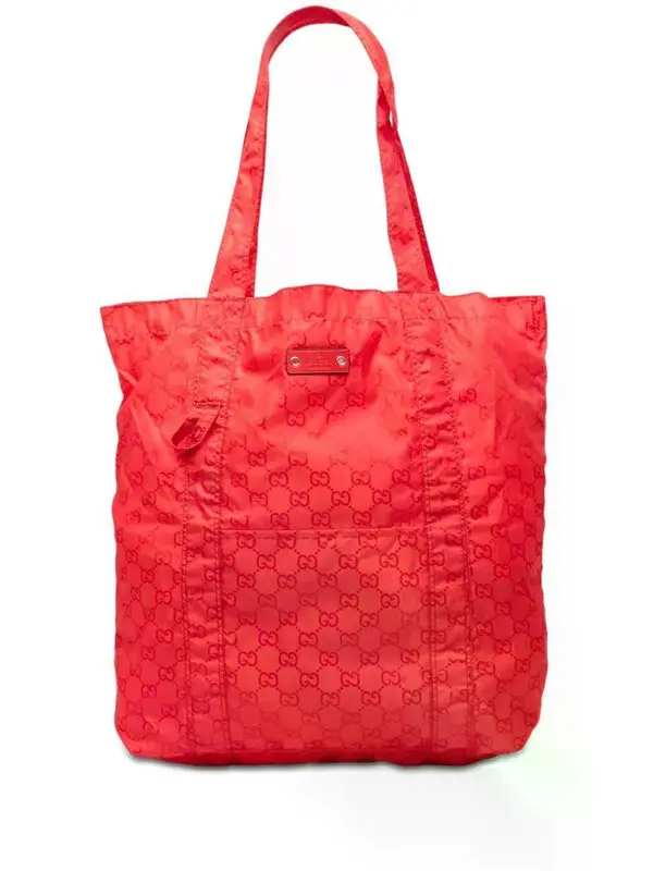Gucci Gg Nylon Teddy Bear Folding Tote Bag