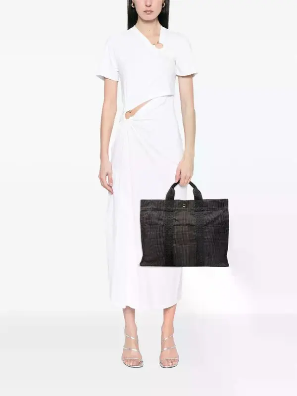 Hermès Canvas Herline Mm Tote Bag - Grey