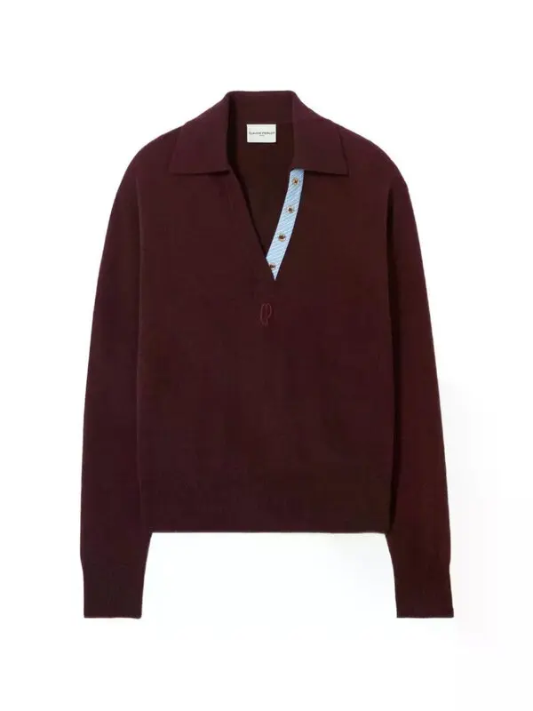 Claudie Pierlot Wool And Cashmere Jumper With Embroidered Logo