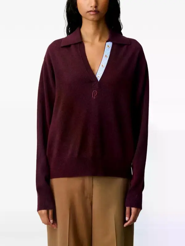 Claudie Pierlot Wool And Cashmere Jumper With Embroidered Logo