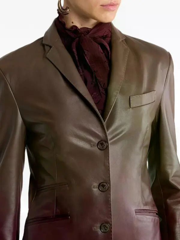 Etro Single-breasted Degradé Leather Jacket