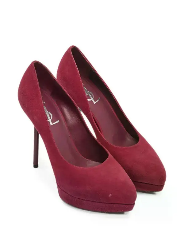 Saint Laurent Suede Platform Pumps