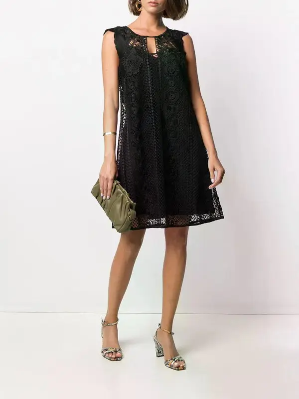 Alberta Ferretti Embroidered Lace Knee-length Dress