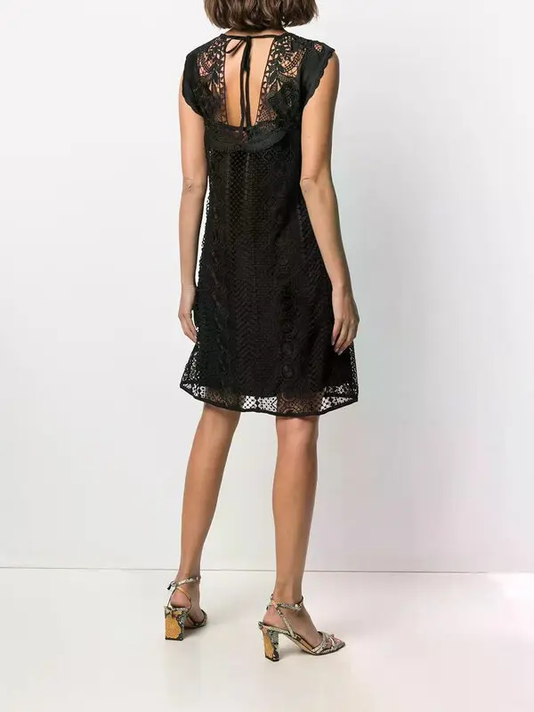 Alberta Ferretti Embroidered Lace Knee-length Dress