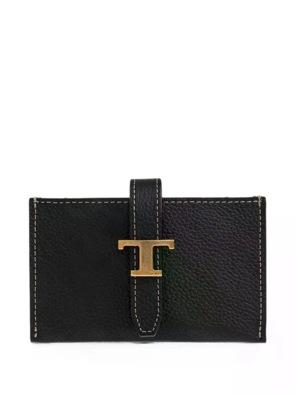 TOD'S T Timeless Pebbled-leather Wallet - Black