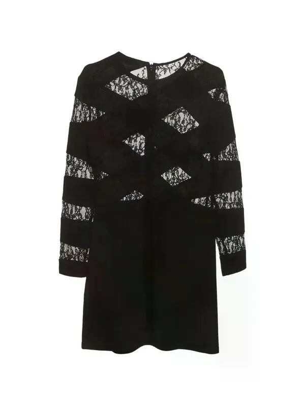 Sandro Lace-panel Crepe Mini Dress