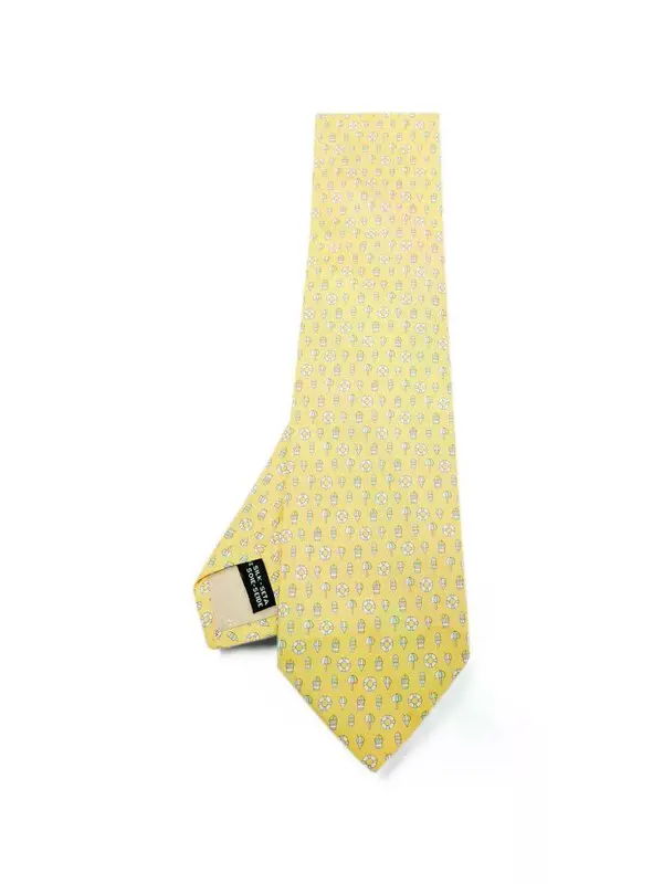 FERRAGAMO Silk Neck Tie - Yellow