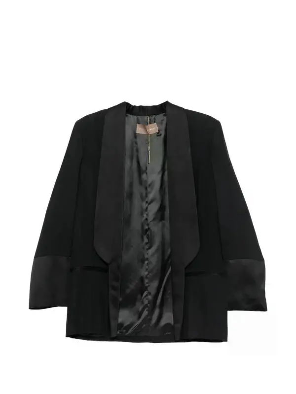 SIMONA CORSELLINI Satin-trim Shawl-lapel Blazer