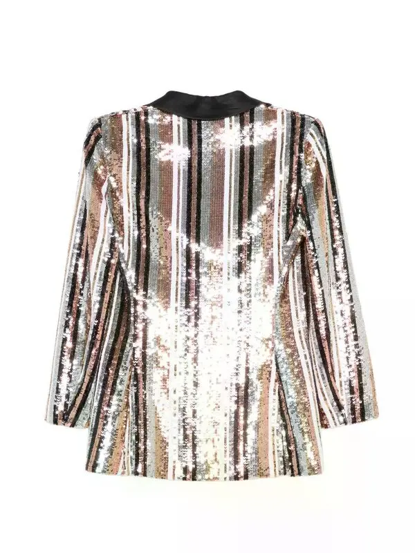 SIMONA CORSELLINI Sequin-embellished Striped Blazer